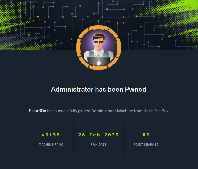 HTB • CTF • Administrator • Write-Up | ElnurBDa